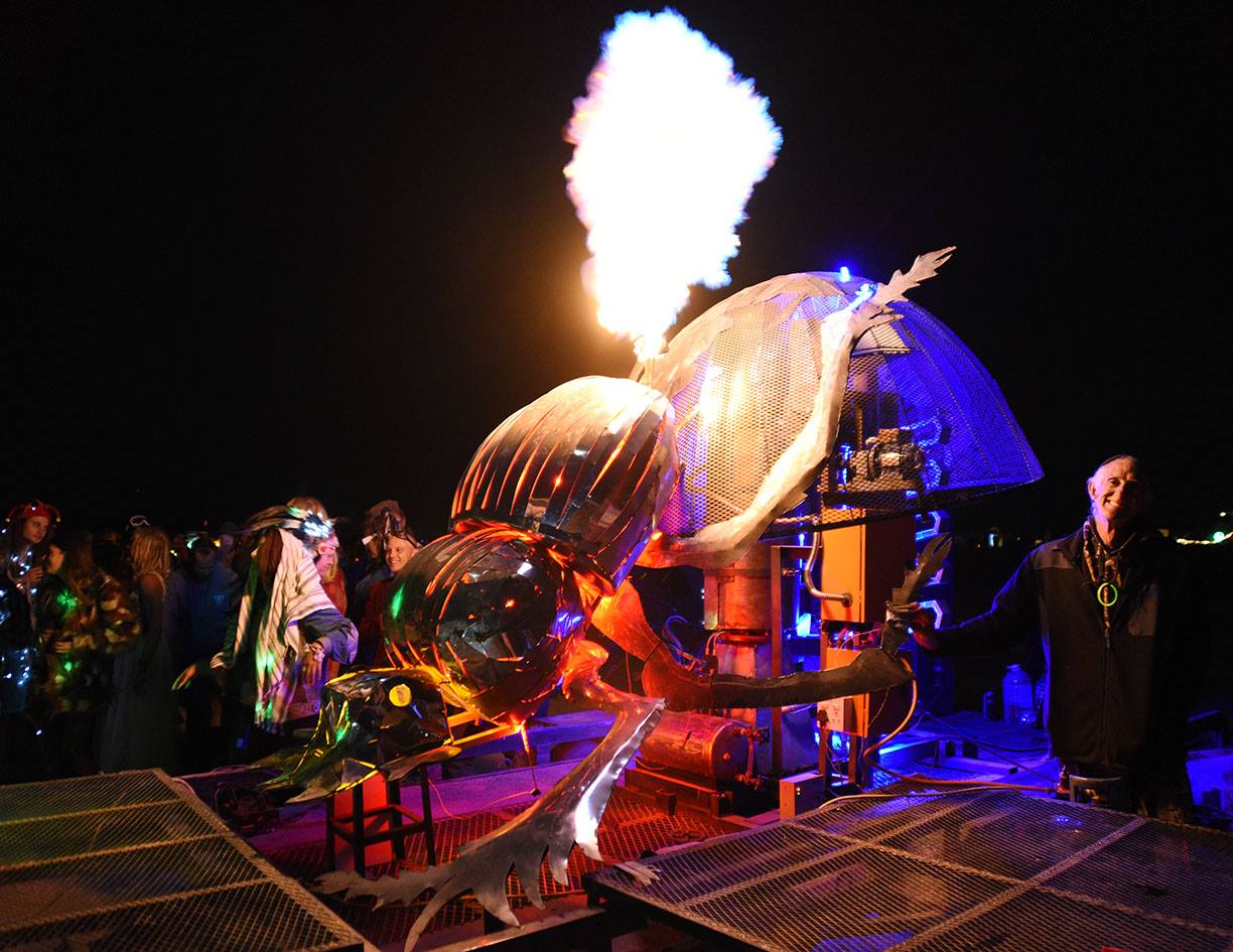 Flame-farting Dung Beetle art turns plastic waste into usable energy ...