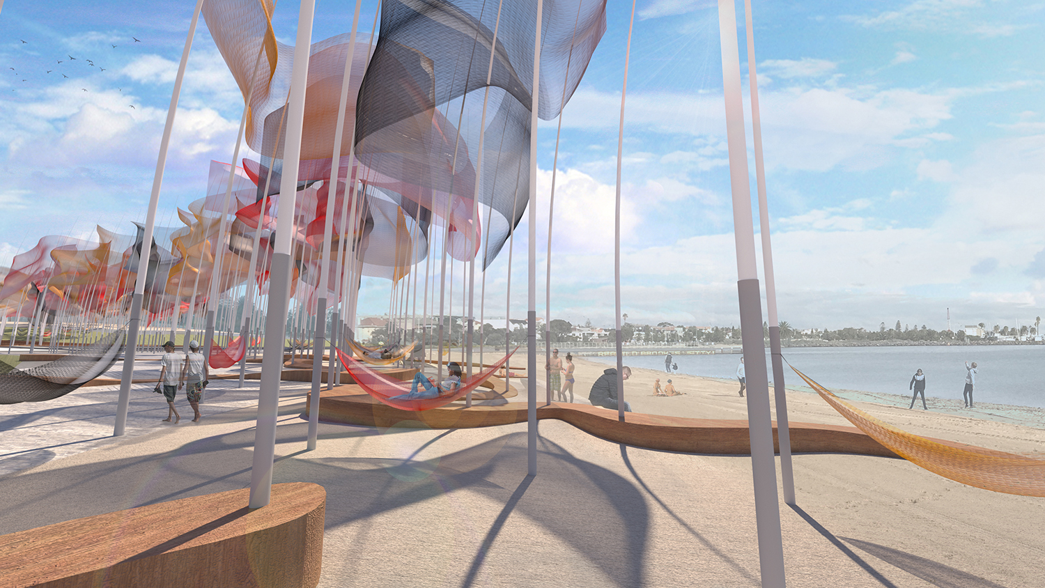 Dreamtime: a colorful field of energy-generating flags for Melbourne ...