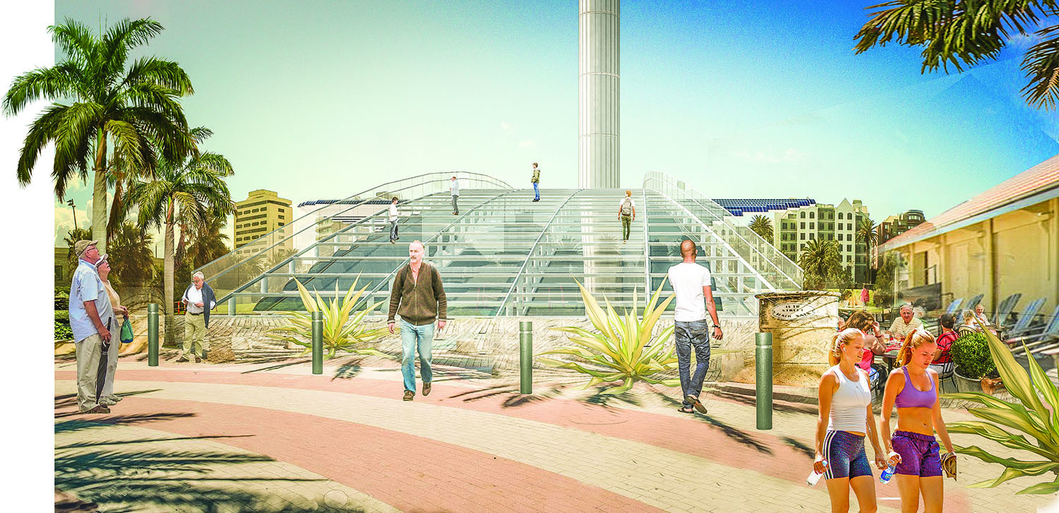 Wind and solar powered Sol Tower doubles as an exhilarating drop ride ...