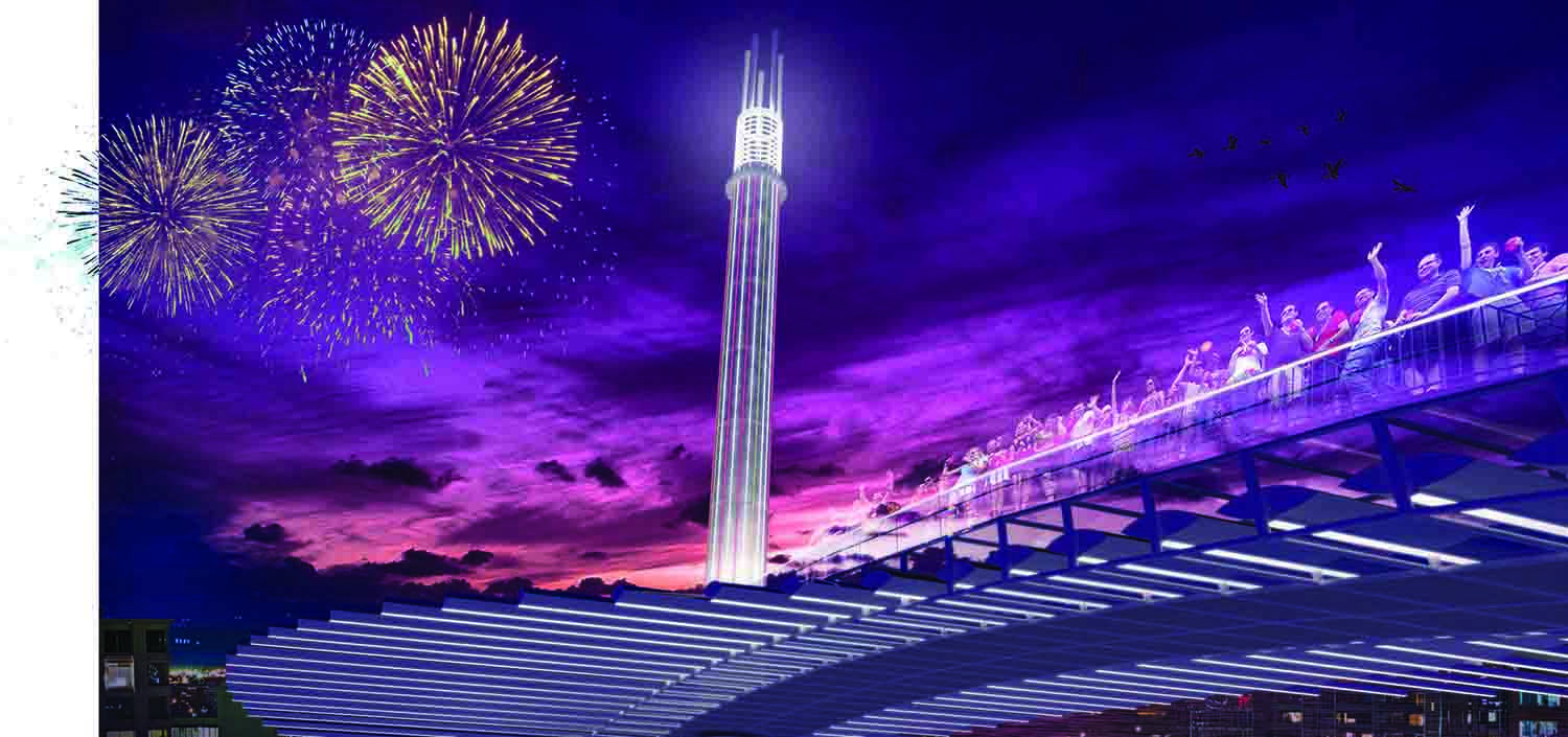 Wind and solar powered Sol Tower doubles as an exhilarating drop ride ...