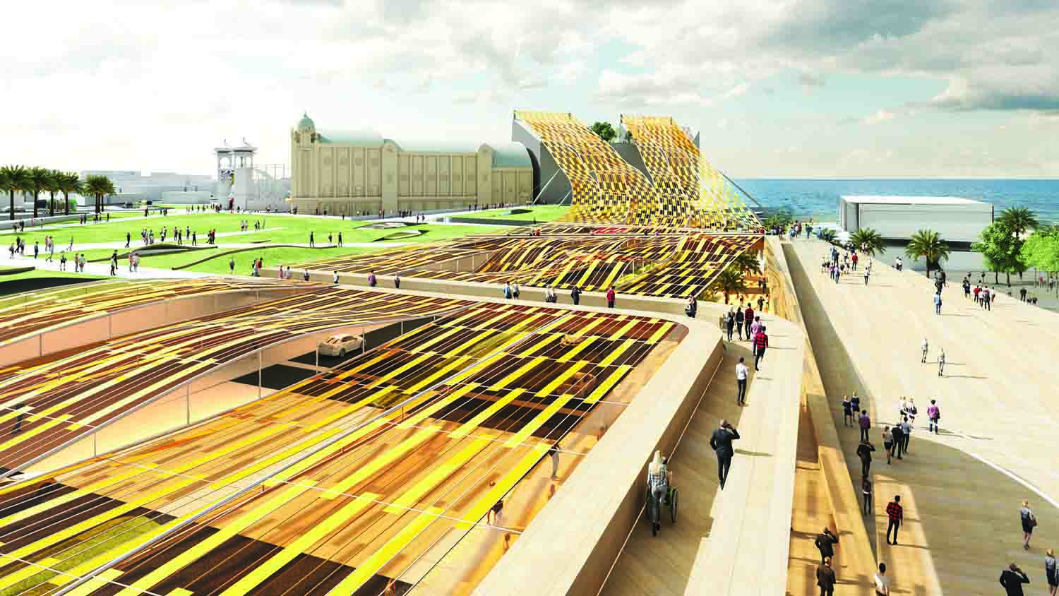 Swooping canopy of 8,600 solar panels can power up to 900 Melbourne ...