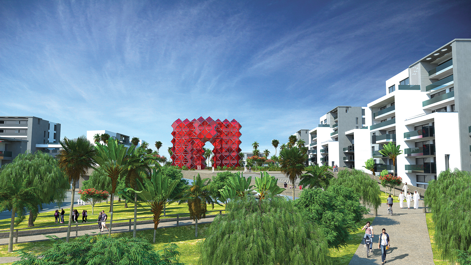 Red Giant Bestows Clean Energy Upon the City — Land Art Generator